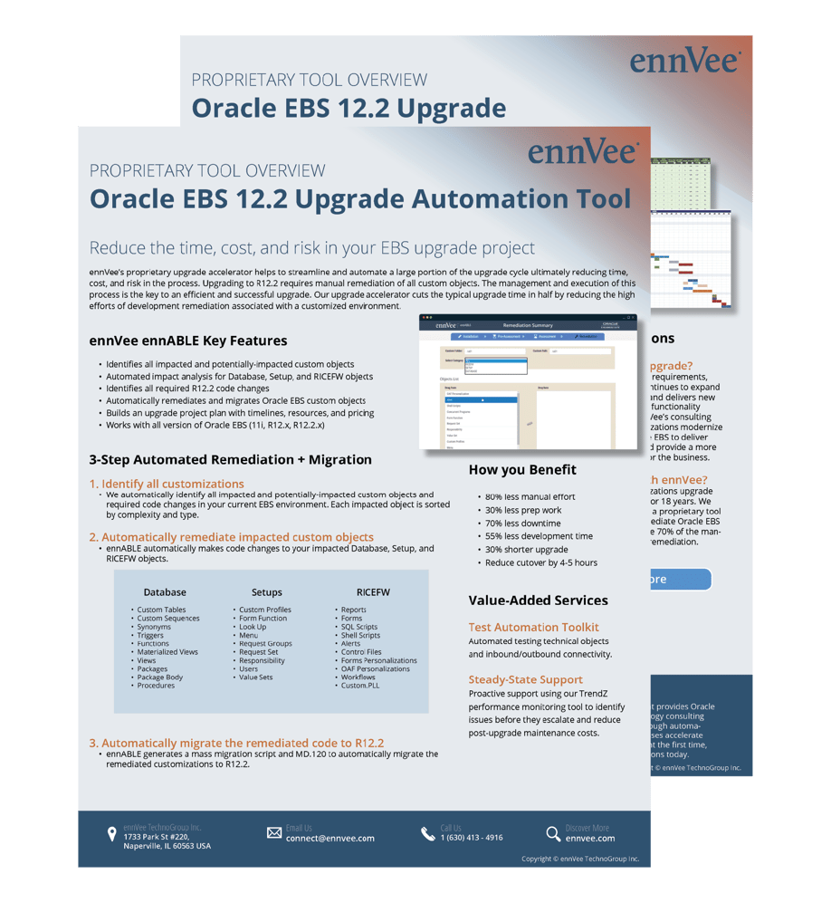 Oracle EBS Upgrade Automation Tool Datasheet